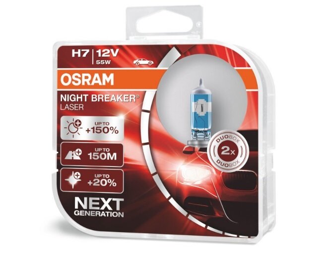 Галогенная лампа головного света NIGHT BREAKER LASER H7 12V 55W PX26d, 2 шт / OSRAM / 64210NLHCB