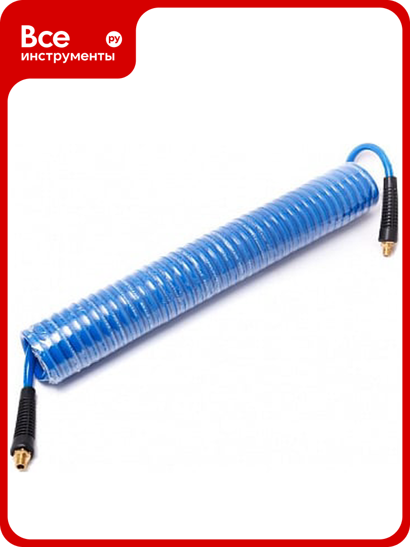 Шланг витой полиуретановый 6.5x10 мм, 15 м с резьбовыми наконечниками, для воздуха Partner PA-AHC-48C(9413)