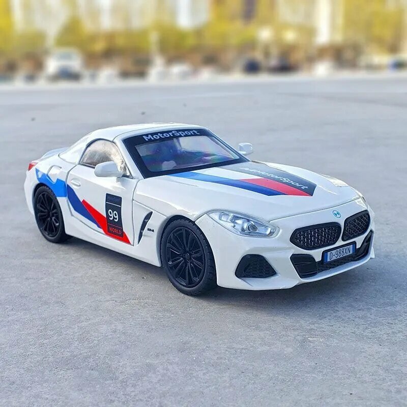 Коллекционные модели автомобиля бмв Z4 M40i масштабные металлическая модель 1:24 BMW Z4 M40i, со светом и звуком