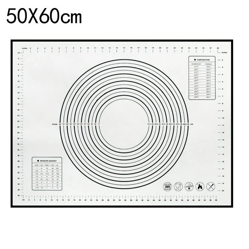 Силиконовый коврик для выпечки 50x60см, черный