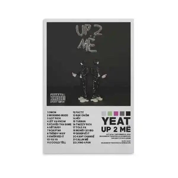 Yeat Up 2 Më постер на холсте, 20x30см, черный, P20, без рамки