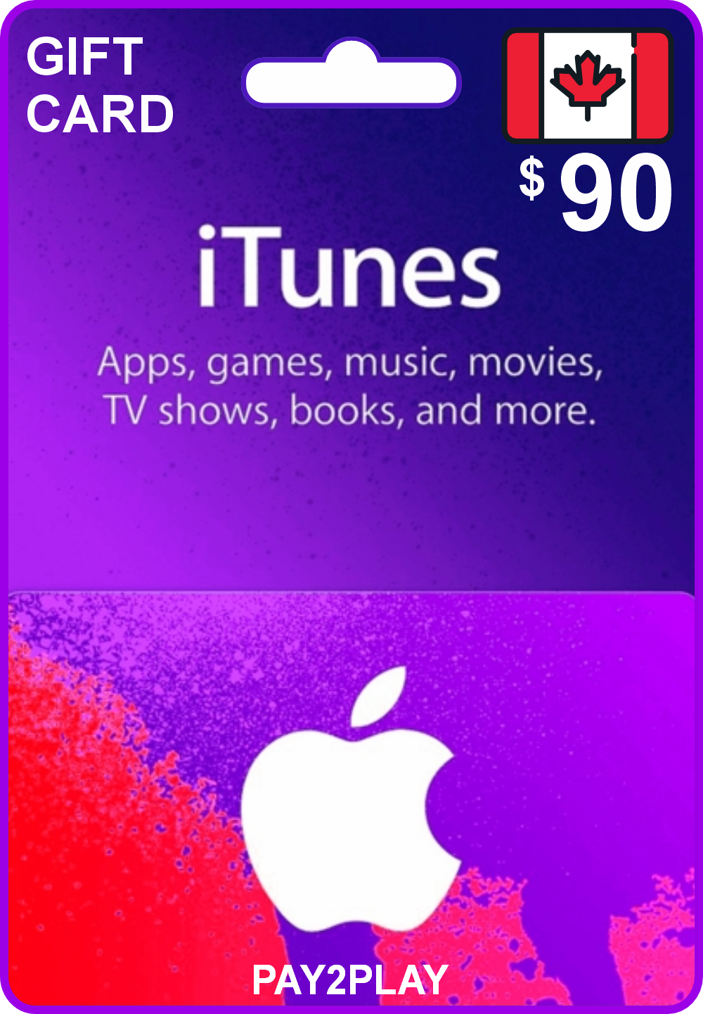 Подарочная карта Apple / Пополнение App Store&iTunes (Apple ID) / на 90 Канадских долларов / Канада