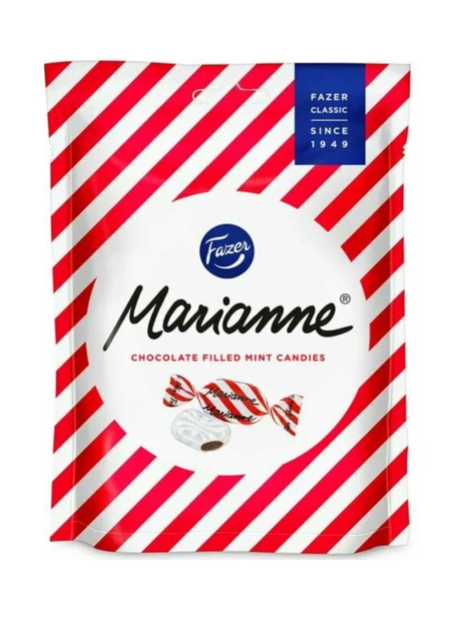 Fazer Marianne Мятная карамель с шоколадной начинкой, 120г Финляндия