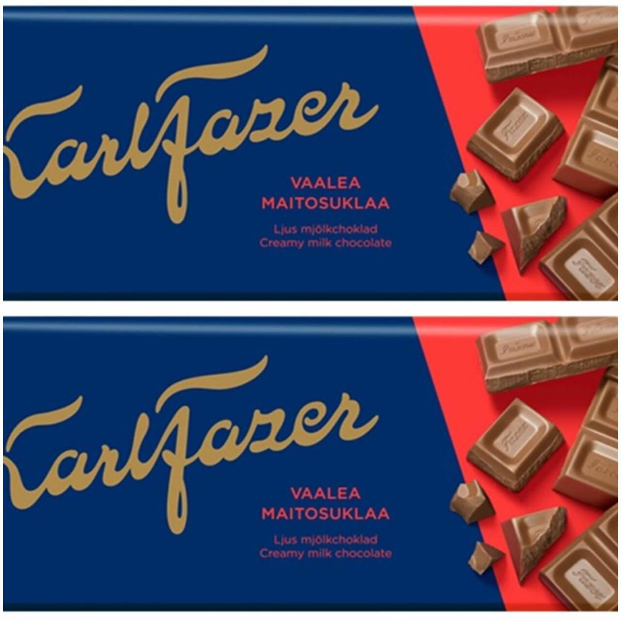 Karl Fazer Сливочный молочный шоколад, 2 плитки по 200 г (Финляндия)