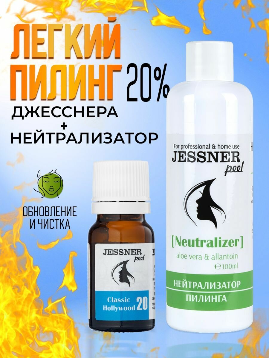 Trend Cosmetics Набор: Кислотный (химический) пилинг для лица: Пилинг Джесснера Classic Hollywood 20% и Нейтрализатор Джесснера