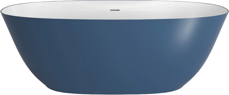 Ванна из искусственного камня Plumberia Selection Veloma 160x70, отдельностоящая, овальная, белая, матовая, со встроенным сливом-переливом, с донным клапаном, фурнитура белая, антискользящее покрытие