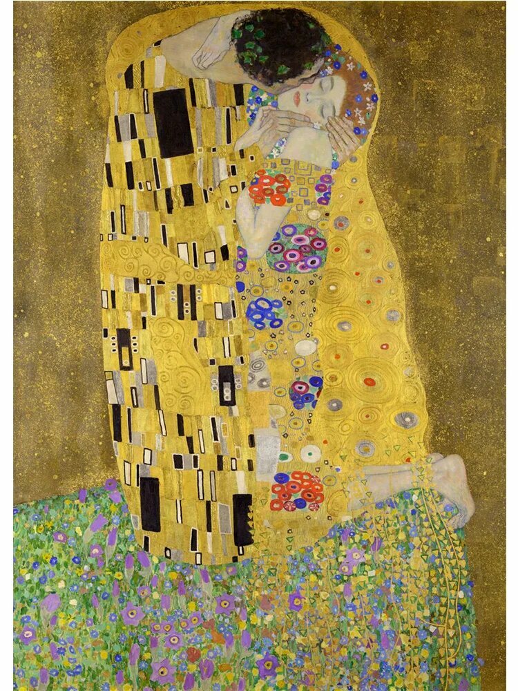 Печать картины Густав Климт "Поцелуй" O, 50x70cm No Frame