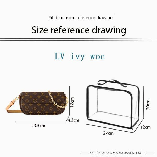 Прозрачный квадратный чехол для сумки большого размера с брендом Ivy Woc, прозрачный пылезащитный чехол,