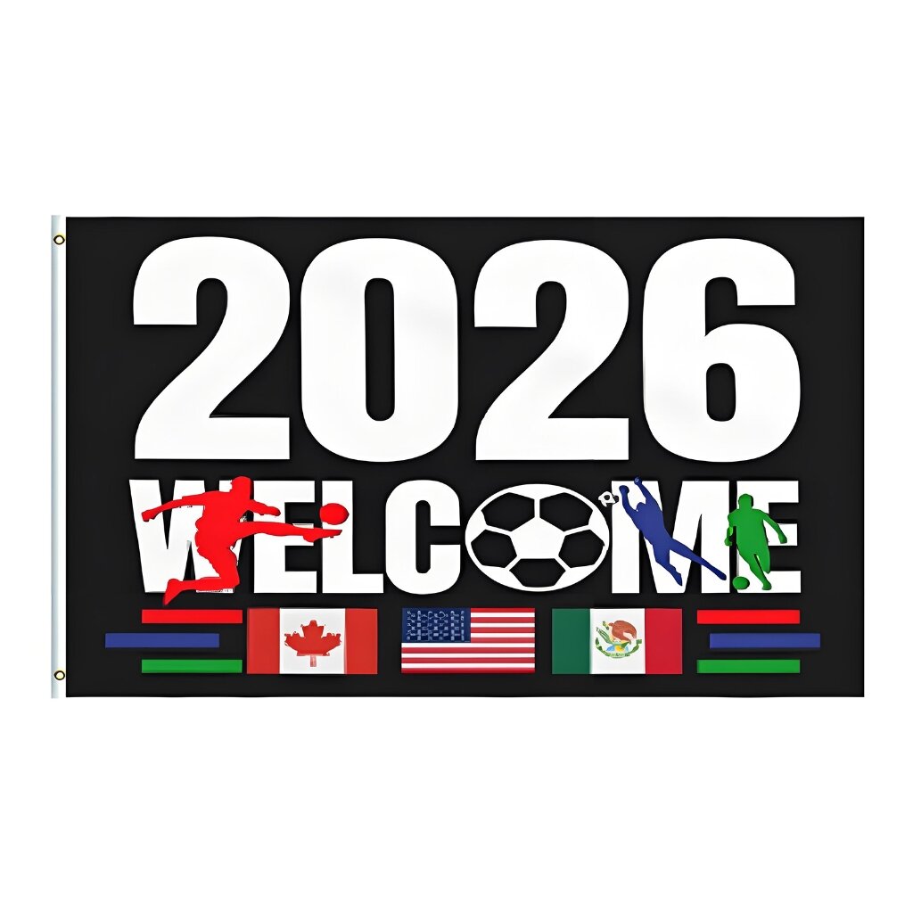 Флаг Чемпионата мира по футболу 2026 Года Баннеры Футбольного Флага Северной Америки для Наружных и Внутренних Декоров