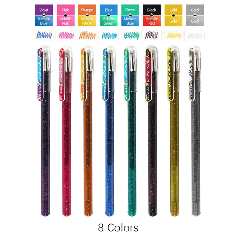 Гелевые ручки Pentel Arts Hybrid MATTEHOP 1.0 мм 14 цветов Shiny 8 colors
