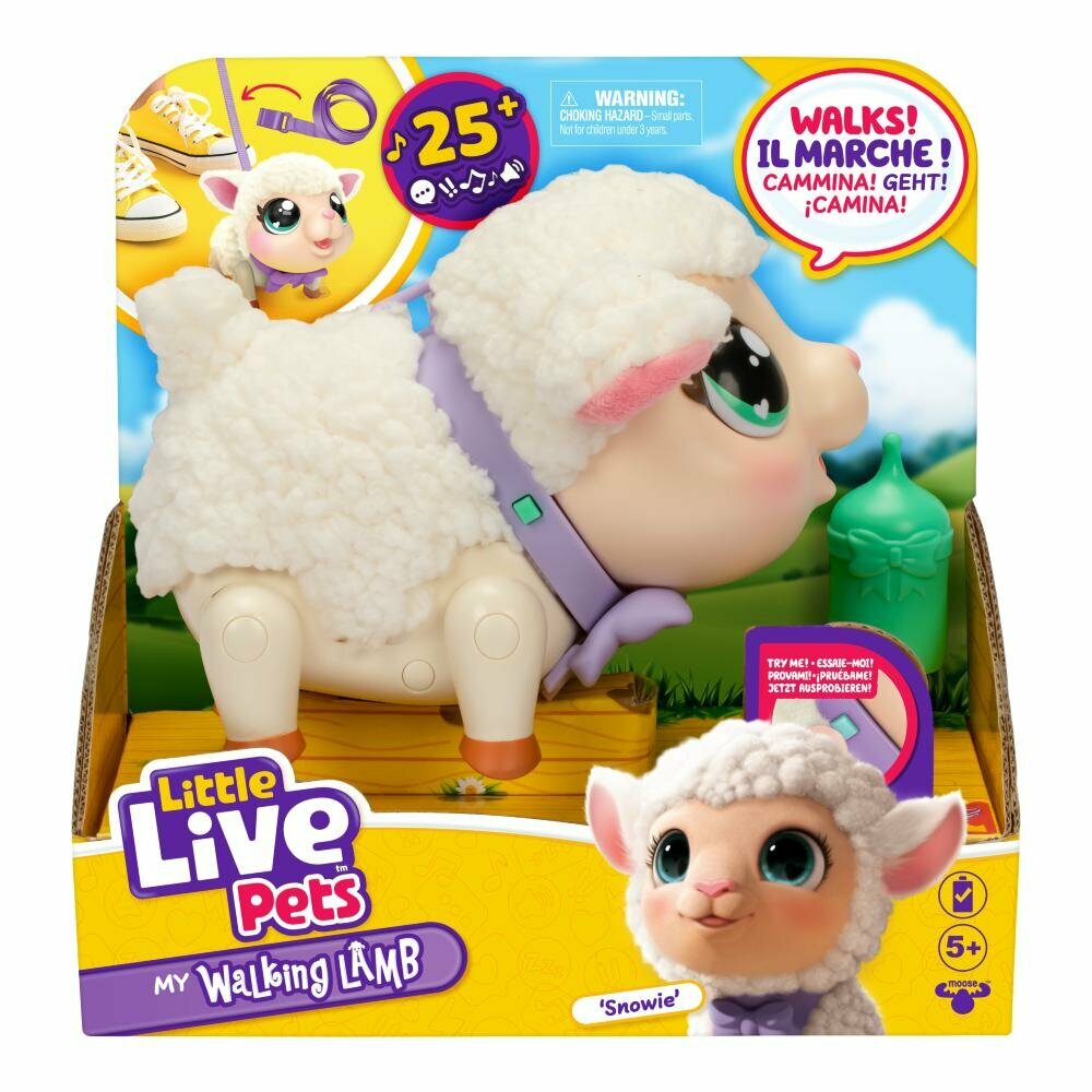 Интерактивная игрушка Moose Little Live Pets "Барашек Снежок" Moose 26476, для девочек, 25 звуков