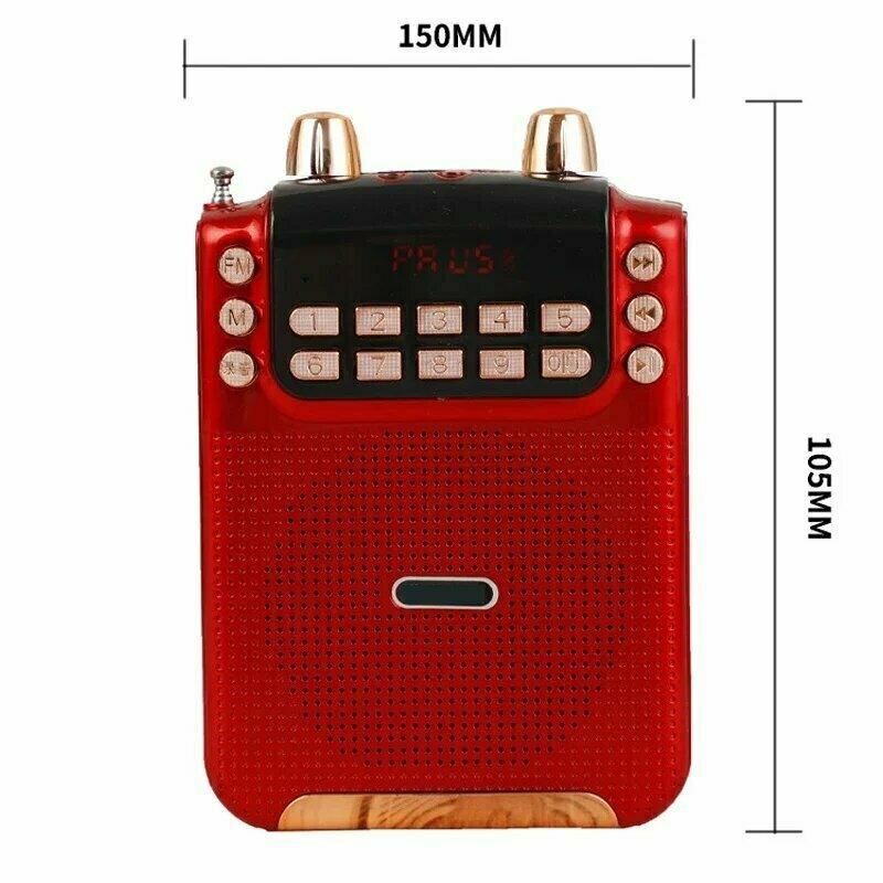 10 Вт Bluetooth 18650 Аккумулятор FM-радио для пожилых людей Подарочный громкоговоритель Рекордер Гид-экскурсовод Кинотеатр TF Карта MP3-плеер