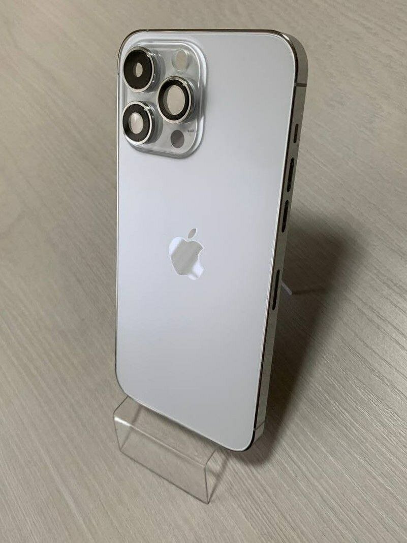 Корпус IPhone 14 Pro Max серебристый (Silver), комплект кнопок, сим-лоток