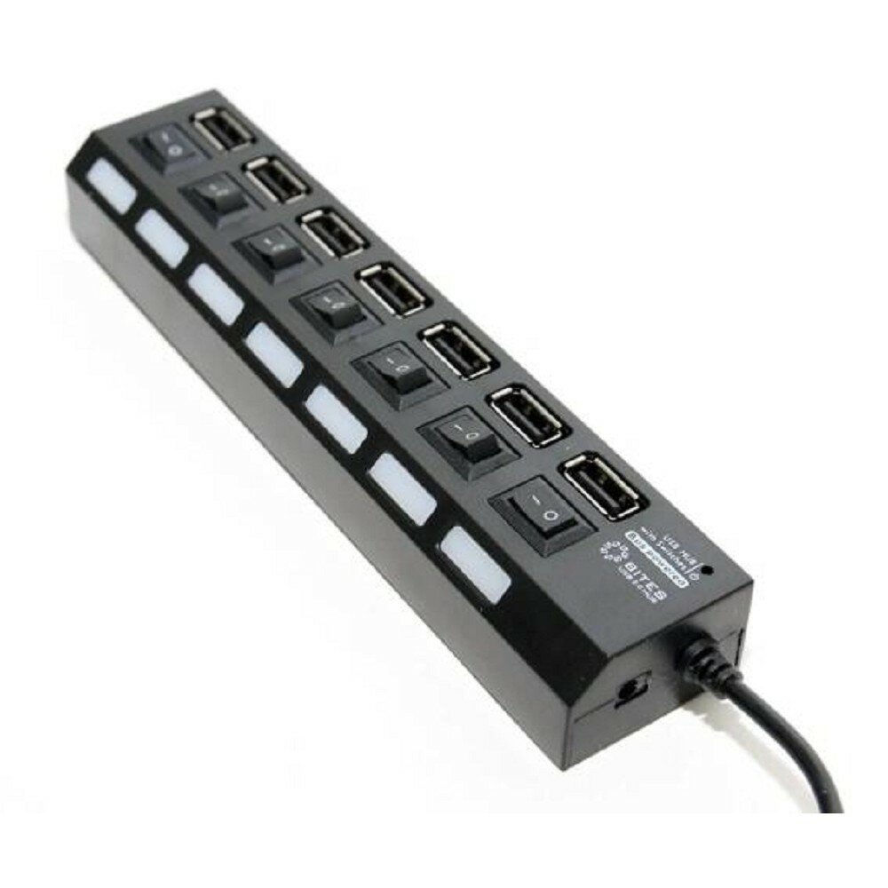 USB-хаб (концентратор) 5bites HB27-203PBK, портов - 7