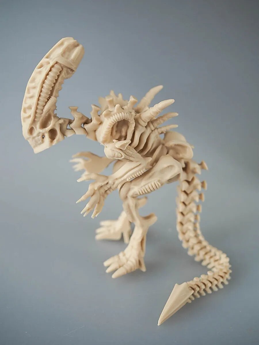 Фигурка SavelevArt Alien Xenomorph, пластик, 3D, цвет слоновая кость