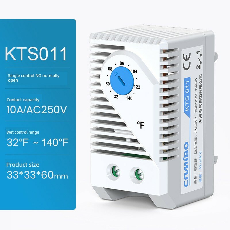 Механический терморегулятор KTS011 с нормально разомкнутым контактом 32°F до 140°F для управления вентилятором