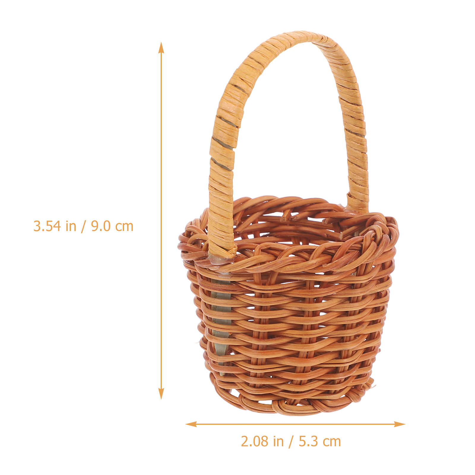 Набор из 4 мини корзинок из плетеной лозы светло-коричневого цвета для хранения мелочей