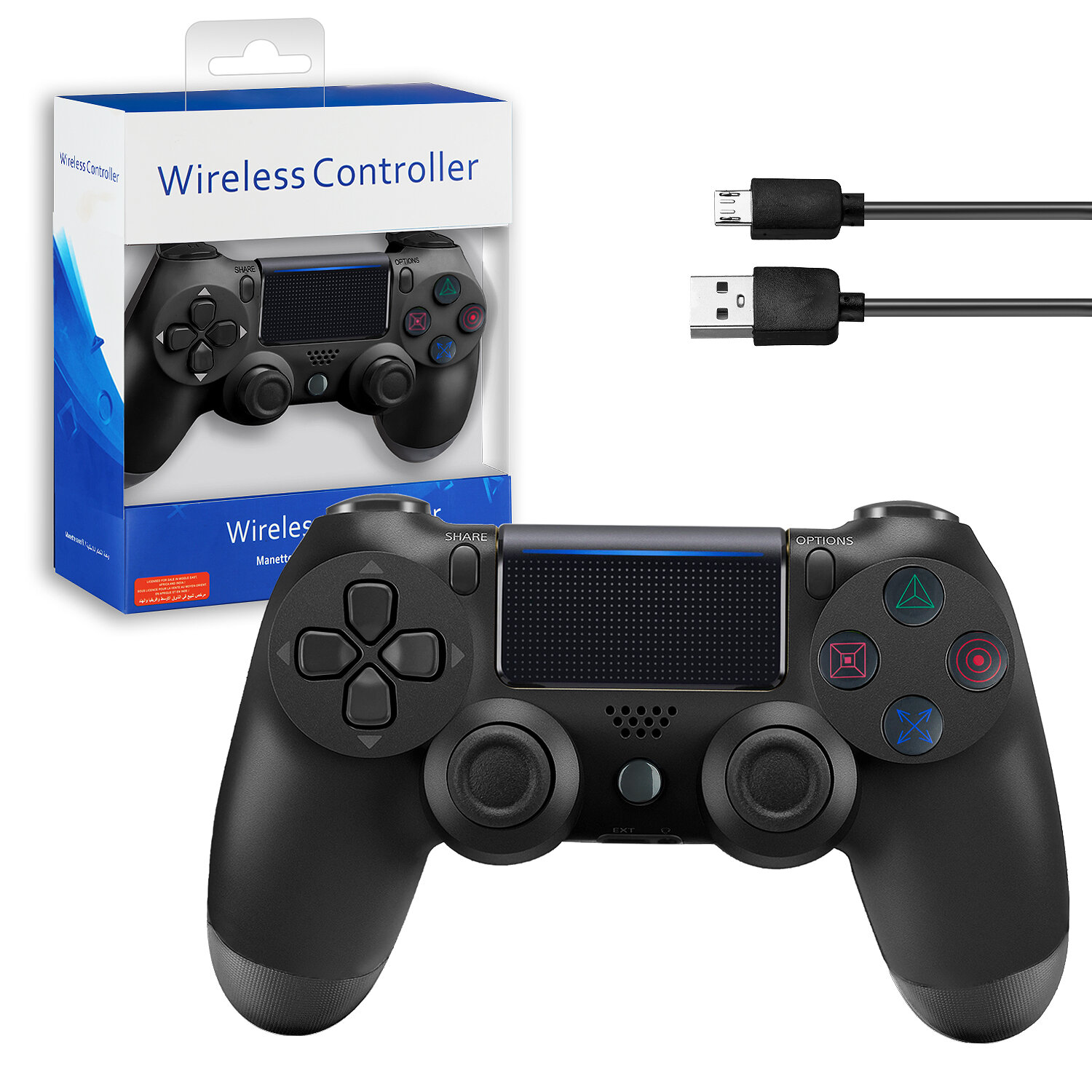 Геймпад/Джойстик/Контроллер Bluetooth беспроводной для консоли/приставки PS4 черный