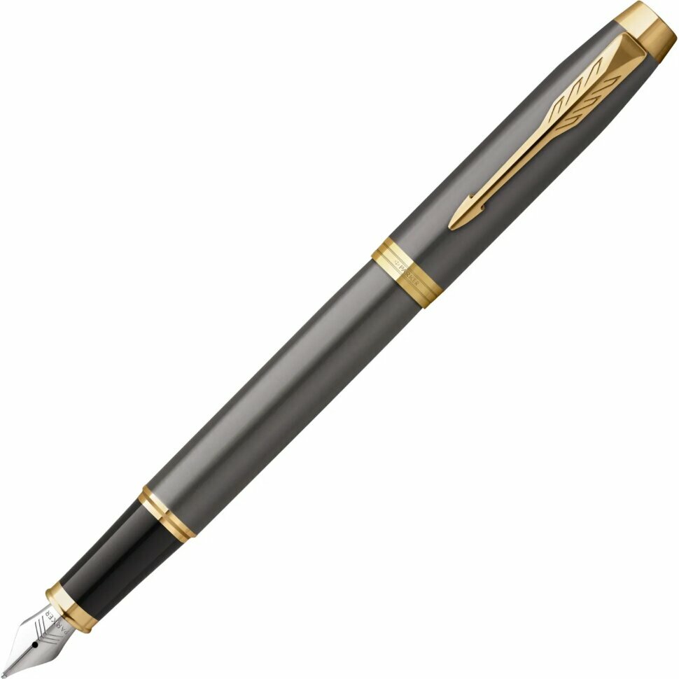 Ручка перьевая Parker IM Grey GT 0,8мм, синий, подарочная коробка, 2213776, 2401185