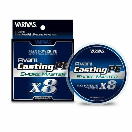 Плетеный шнур VARIVAS AVANI CASTING PE MAX POWER X8 SHORE MASTER 200m WHITE #0.8 16.7lb