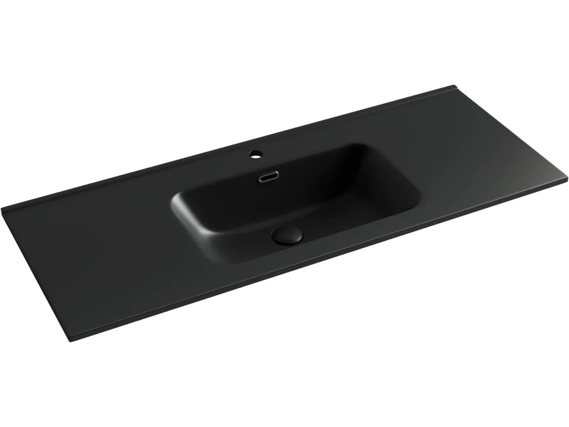 Мебельная раковина Ceramicanova Element CN7006MB, фарфор, черный, 121×46.5×18 см
