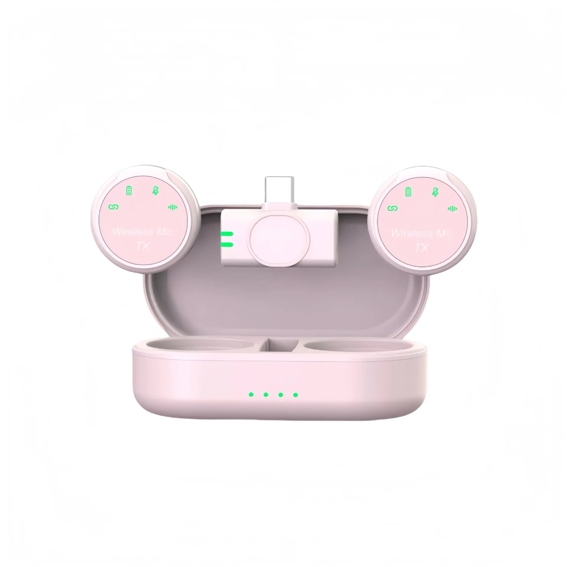 Беспроводной петличный микрофон 2,4 ГГц Розовый, S3 pink Typec