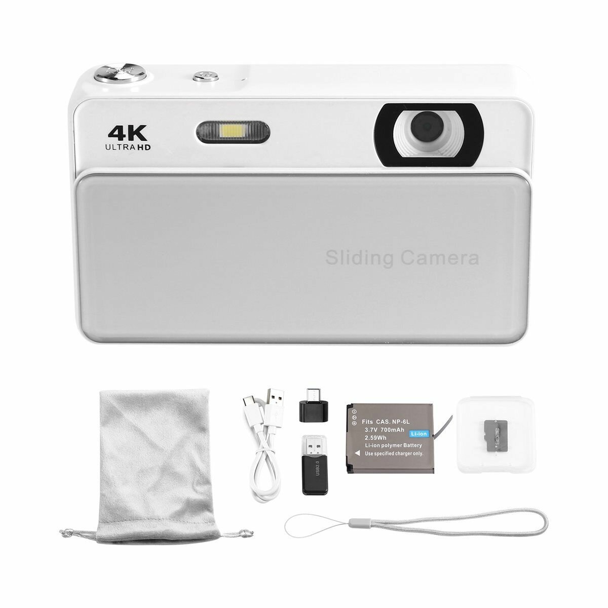 Цифровая фотокамера M15 CCD 64MP HD с картой памяти 32 ГБ для фото и видеосъемки.