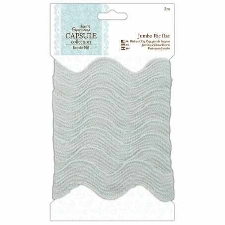Тесьма docrafts "Eau De Nil", вьюнок, декоративная, широкая, серо-голубая, 2 м