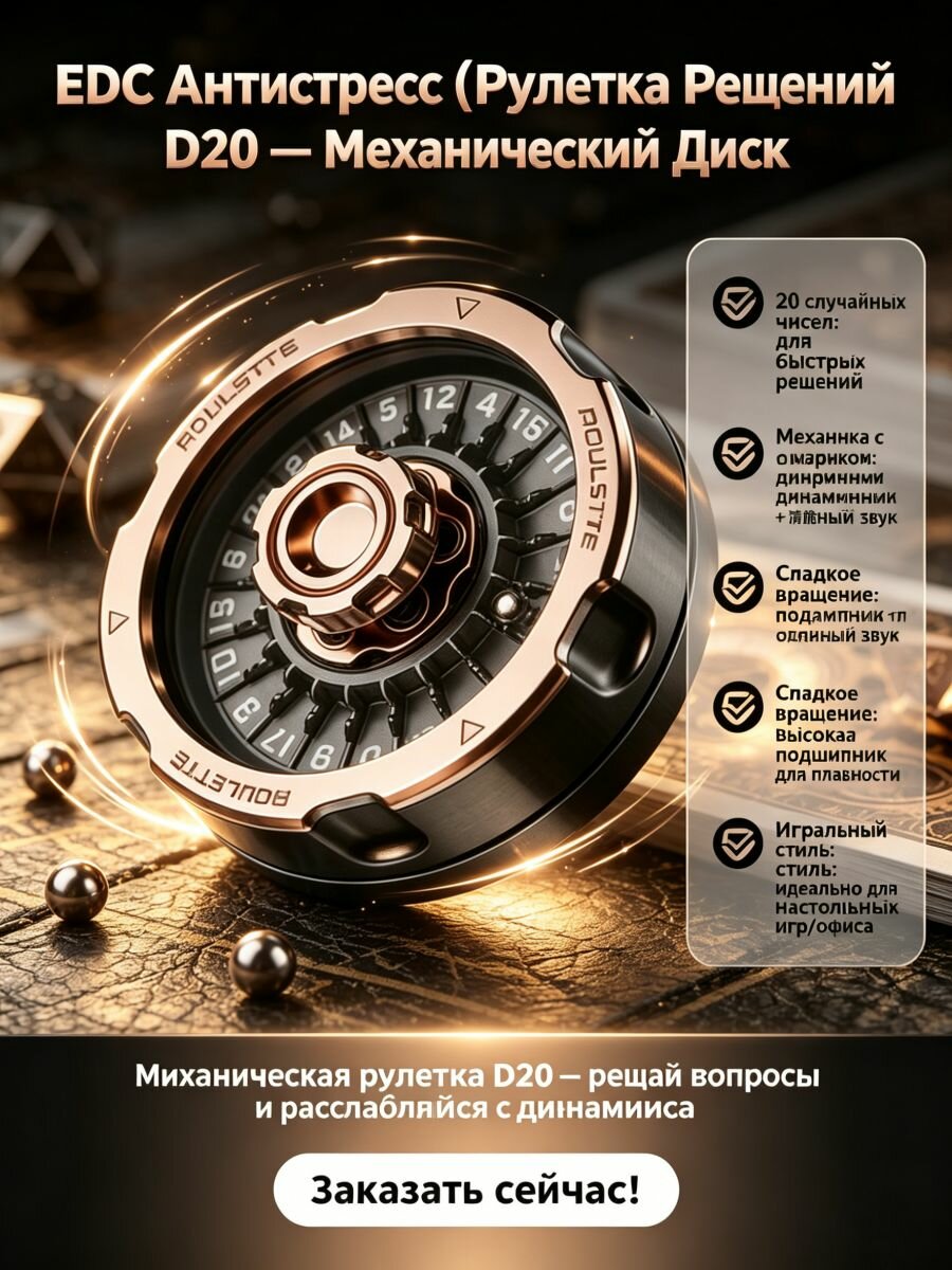 Настольная рулетка EDC с встроенным пальцевым спиннером игрушка для снятия стресса