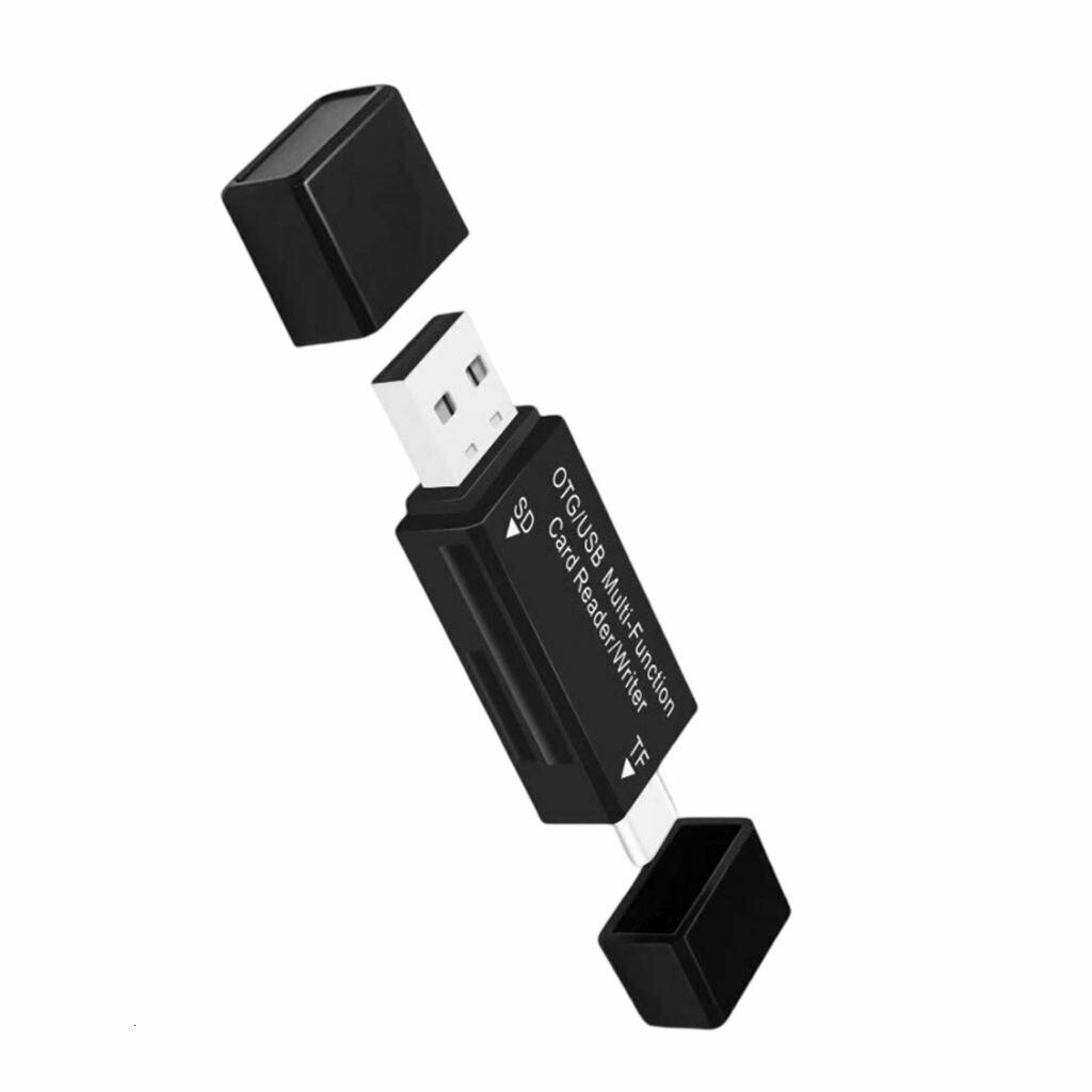 Картридер USB-C 2 в 1 для SDXC/TF карт, Черный