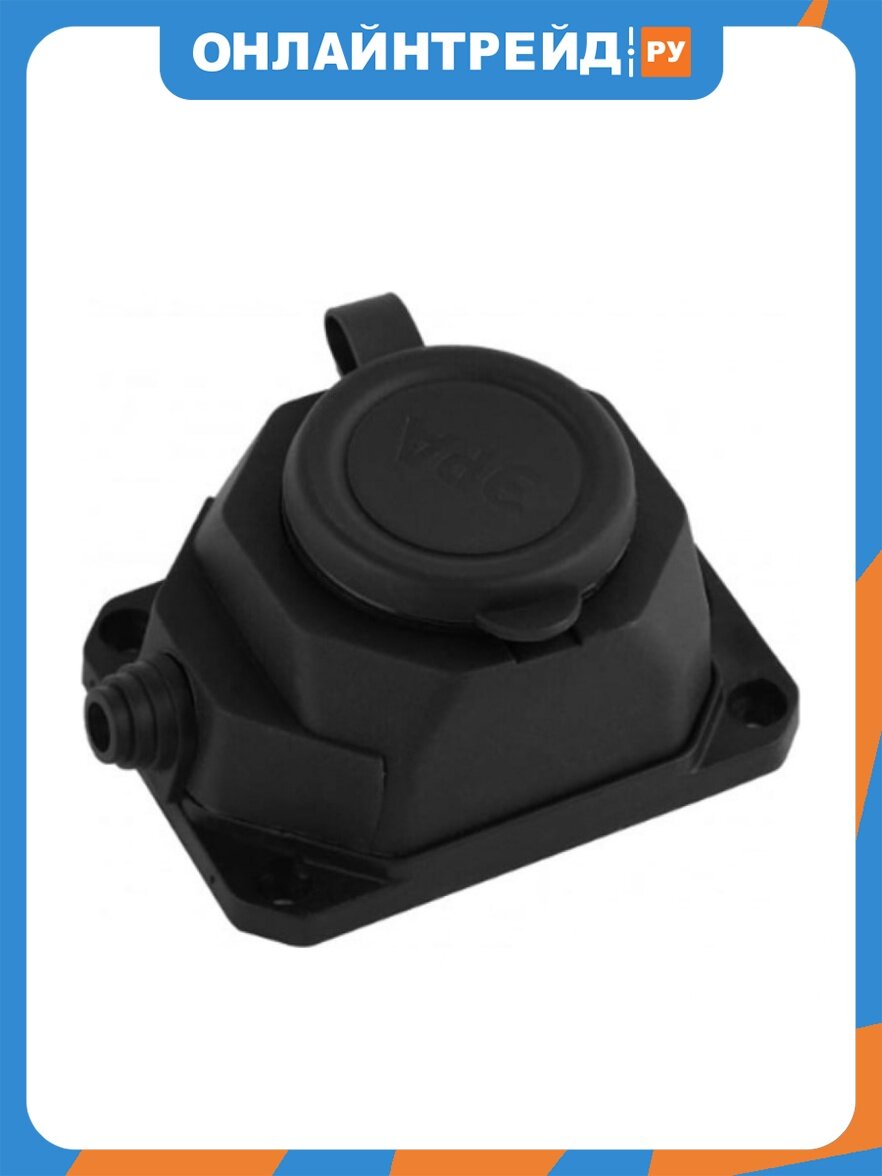 Колодка Эра 1-м с заземл. 16А IP44 K-1e-B-IP44 каучук, Черный, Б0044543