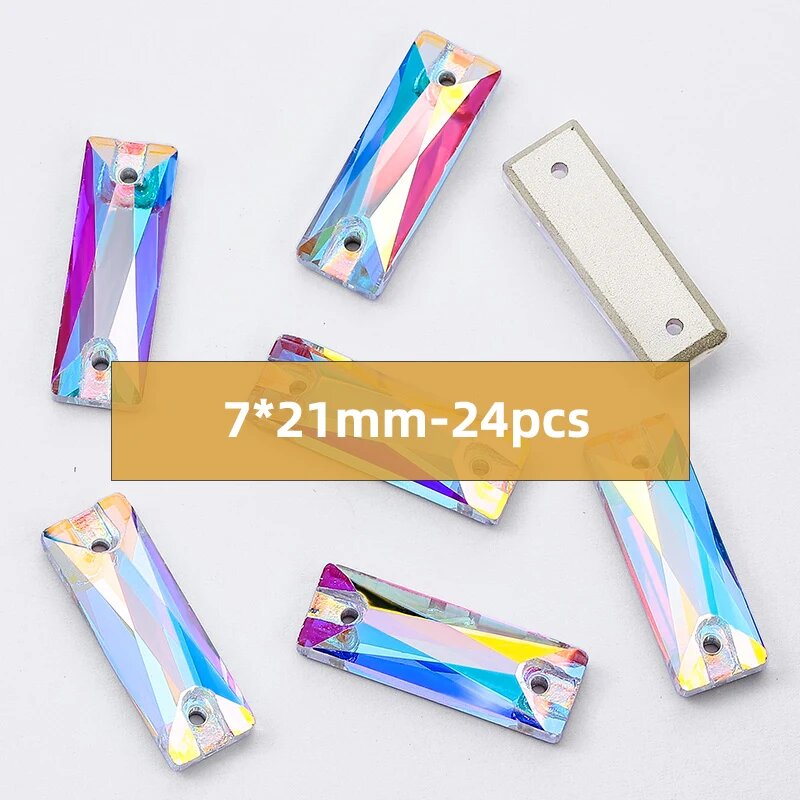 Стразы DUCRYSTAL AAAAA круглые плоские rec 7x21mm 24pcs