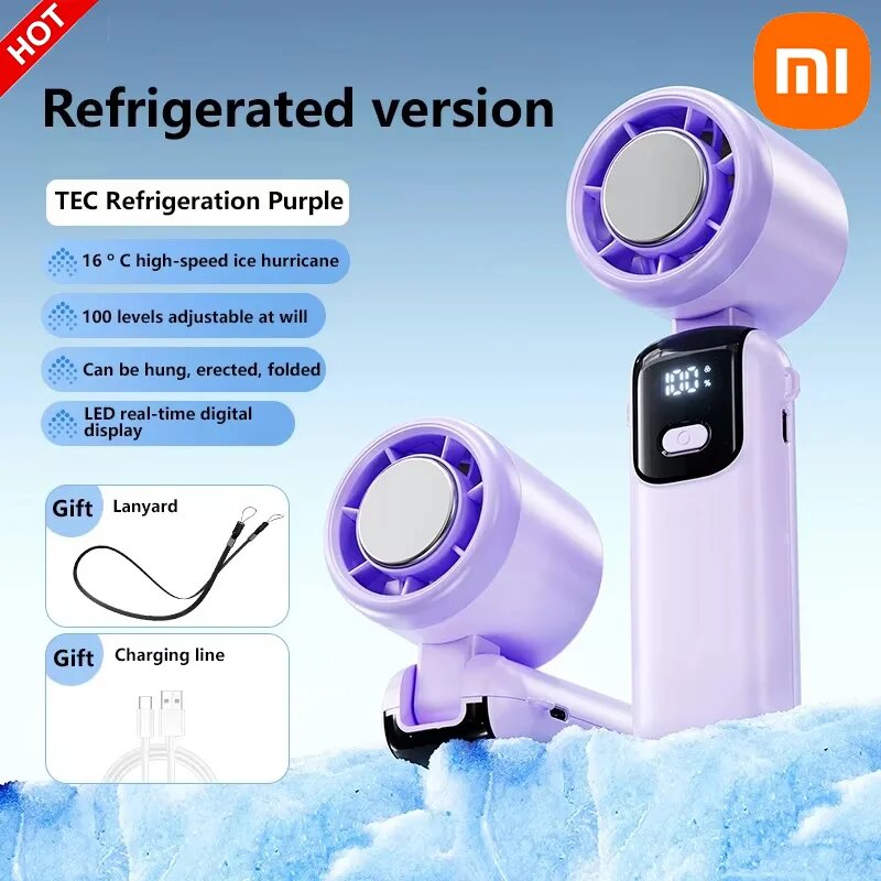 MIJIA Ледяной ручного вентилятор 100 скоростей Purple ice compress