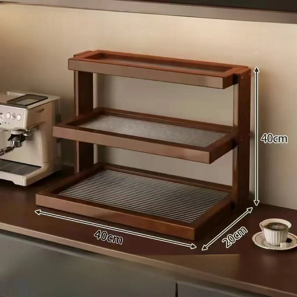 Деревянный органайзер для чашек StorHome, Walnut, 3 яруса