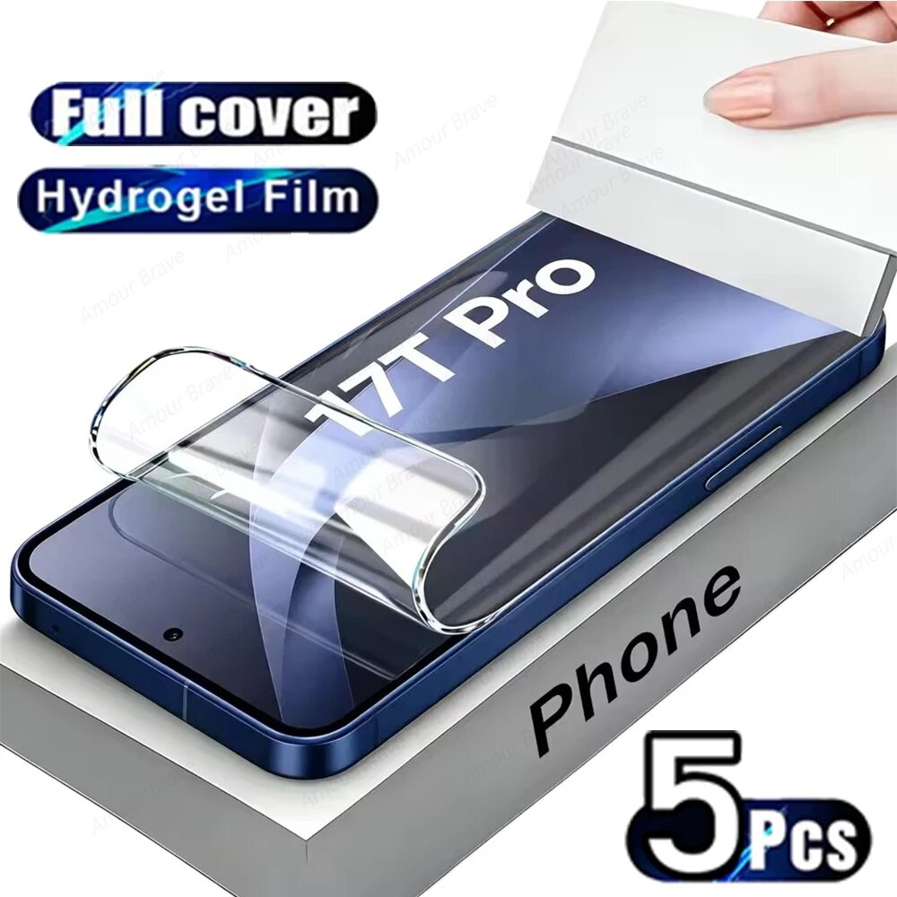 5x Гидрогель пленка для Xiaomi 17T Pro, full cover