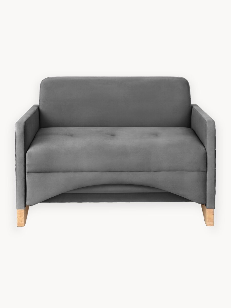 Диван-кровать парма на пружинном блоке 110Х85Х80, Велутто 19, велюр графит