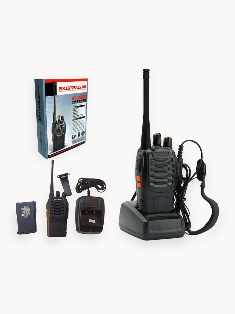 Рация Baofeng 00016399, портативная, 16 каналов, 400-470МГц, оранжевый, Li-Ion