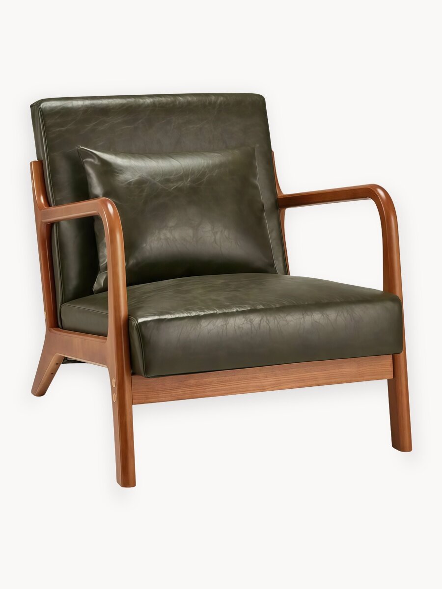 Кресло, классическое, обивка из льна, каркас из каучукового дерева, современный стиль