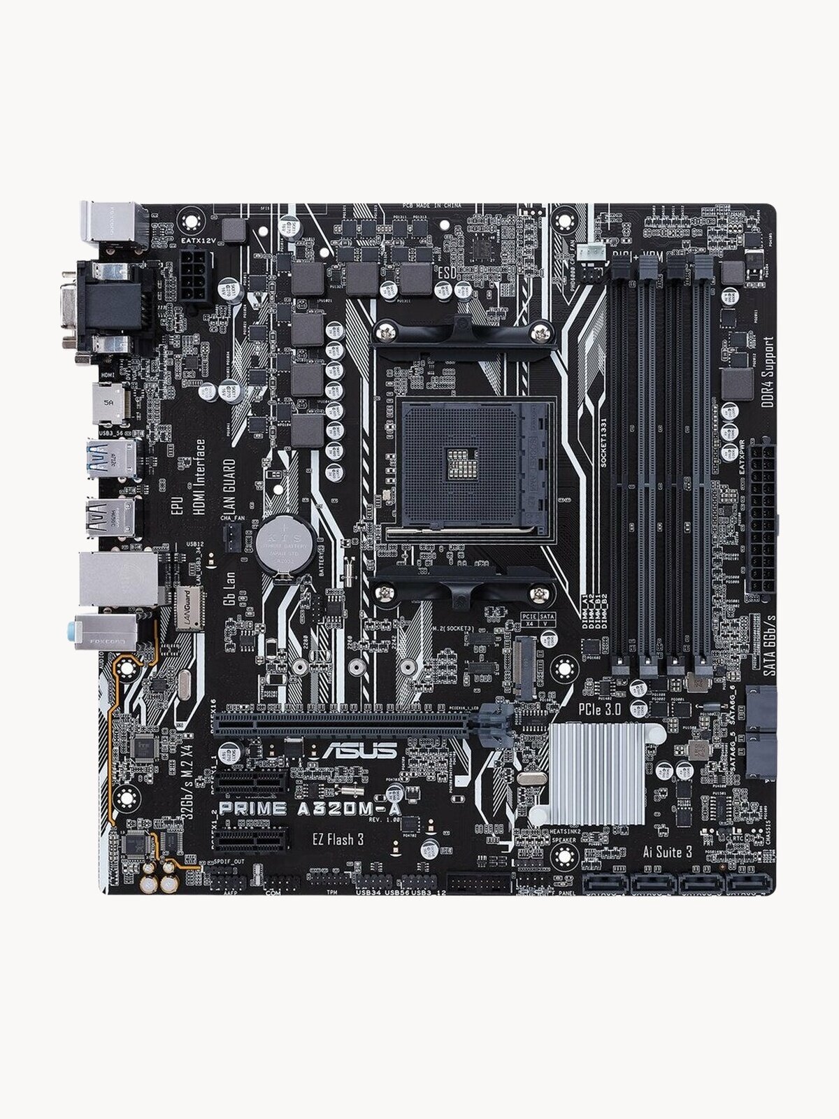 Материнская плата Asus PRIME A320M-A, Soc-AM4, AMD A320, mATX (Без упаковки)