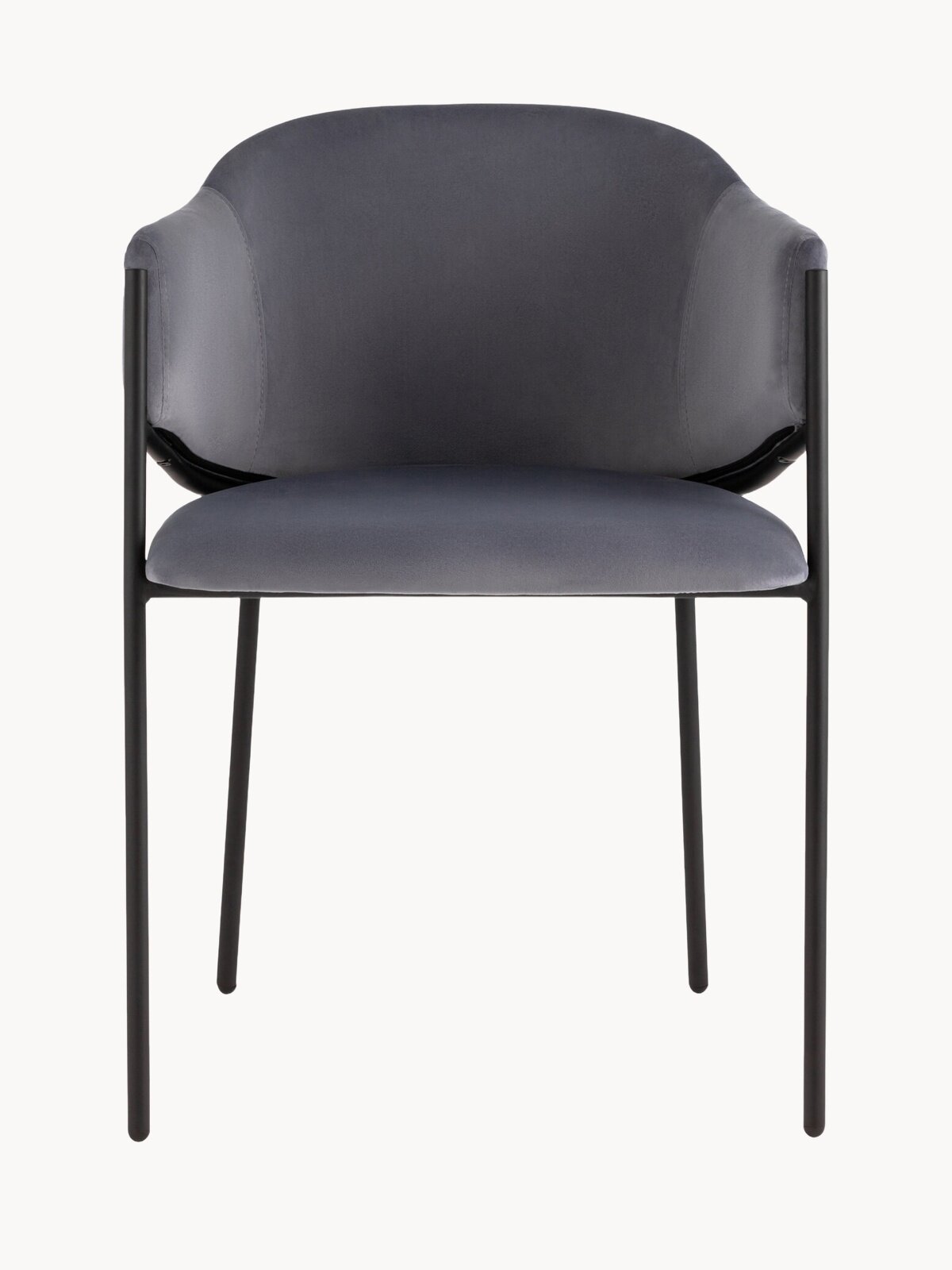 Стулья для кухни Brace, металлический каркас, обивка велюр, цвет серый комплект 2 шт