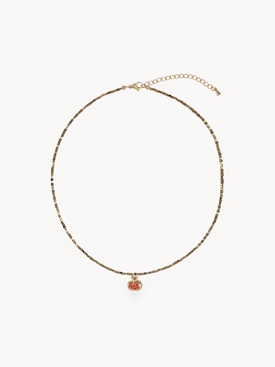 Колье, гематит, фианит