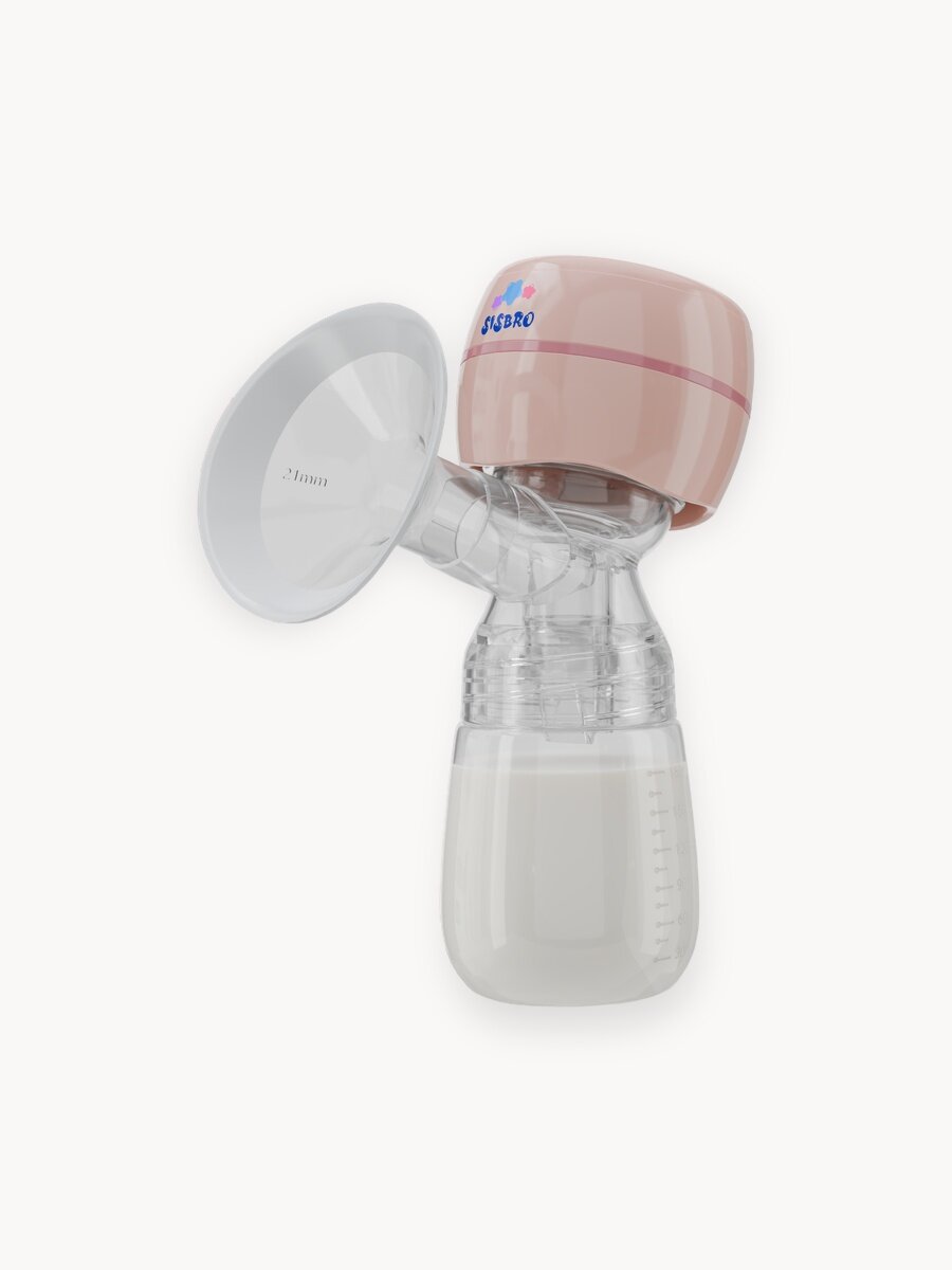 Молокоотсос электрический Sisbro, розовый, 3 режима, USB-зарядка