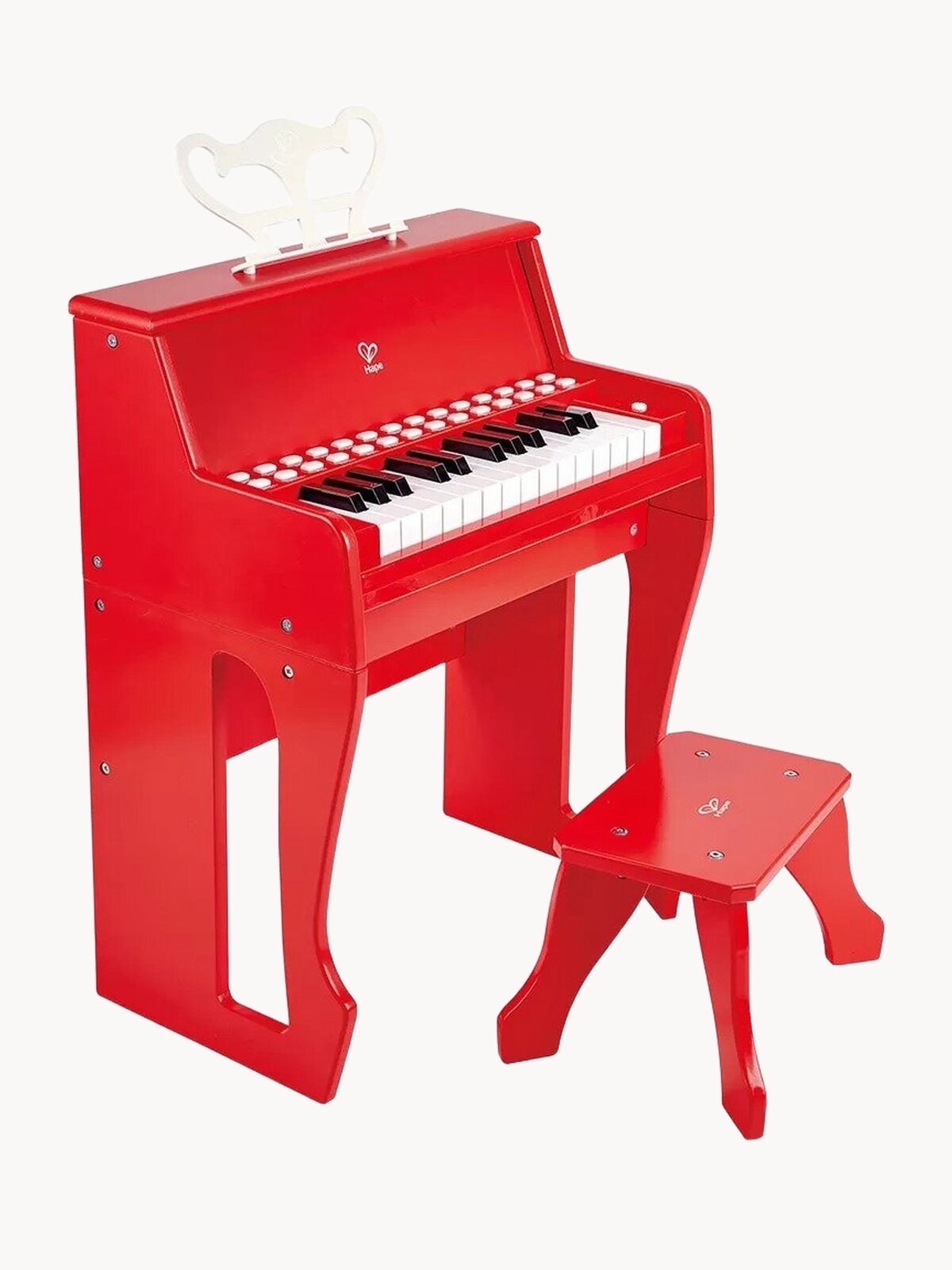 Музыкальная игрушка Hape Пианино с табуреткой, цв. Красный E0630_HP