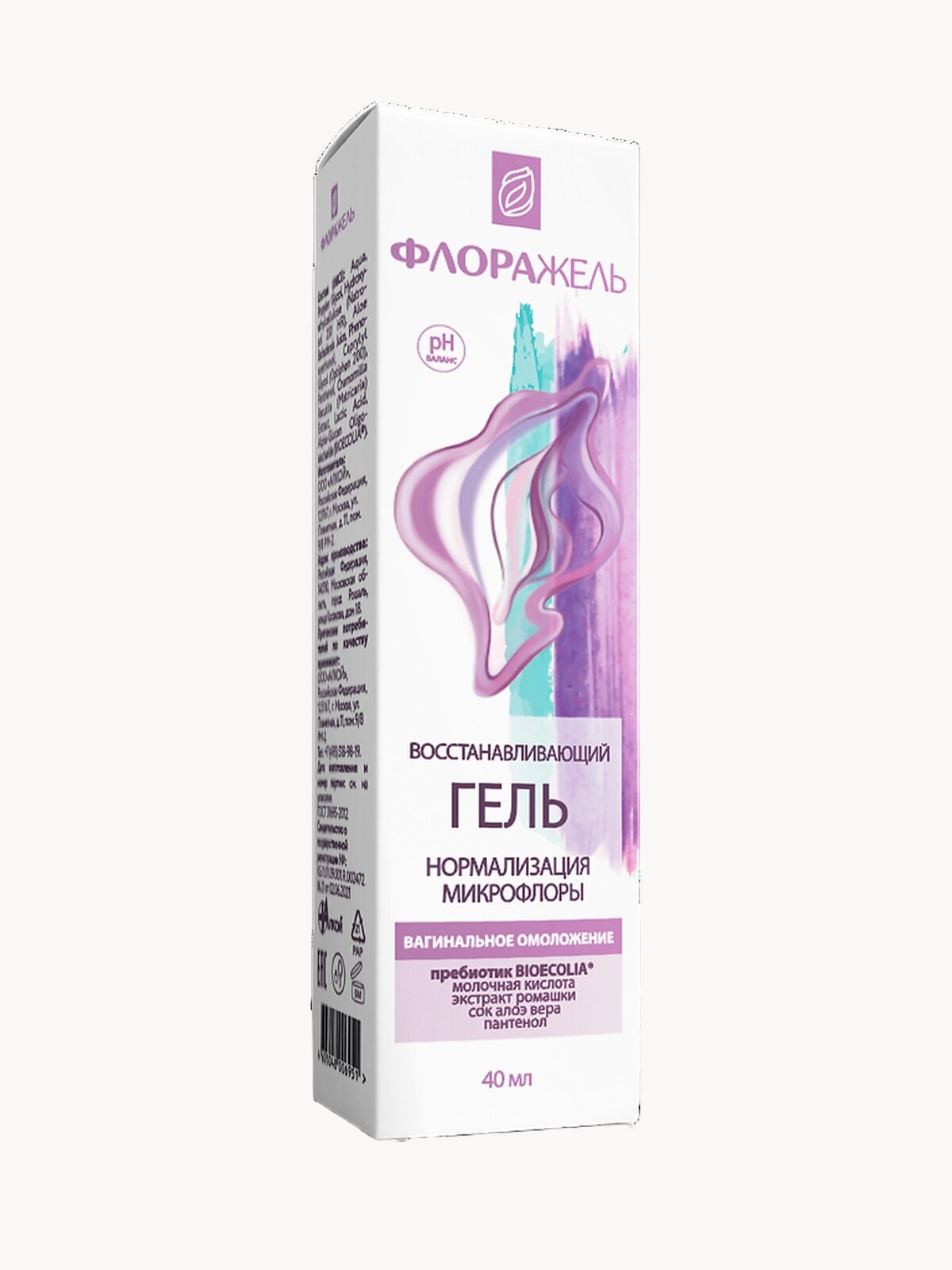 Гель для интимной гигиены "Флоражель", с молочной кислотой, антибактериальный, алоэ 40 мл