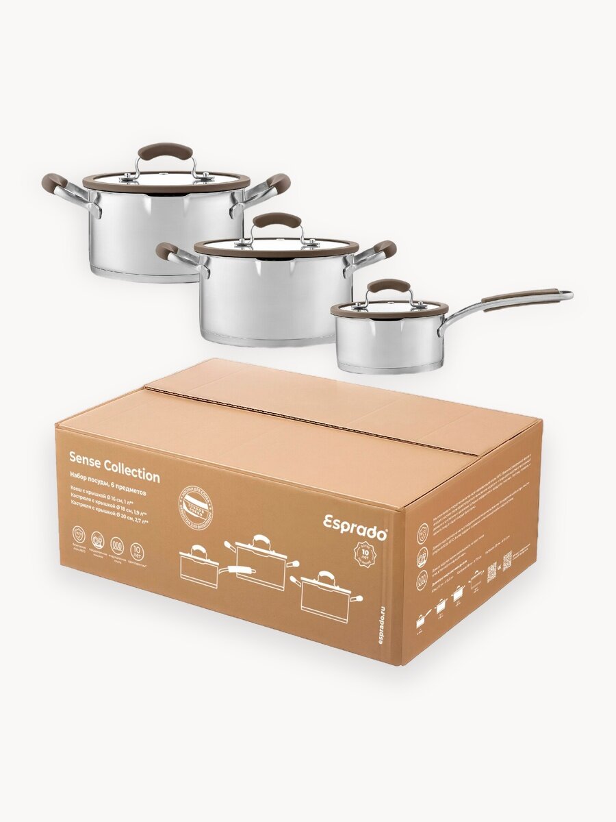 Набор посуды для приготовления из нержавеющей стали Esprado