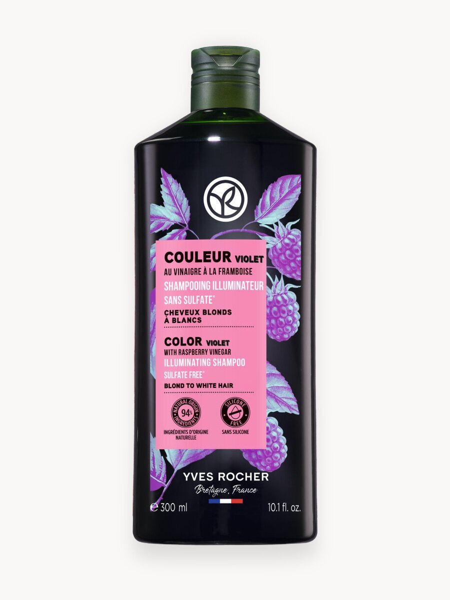 Yves Rocher Шампунь для окрашенных волос Стойкость цвета с Малиновым уксусом, без сульфатов