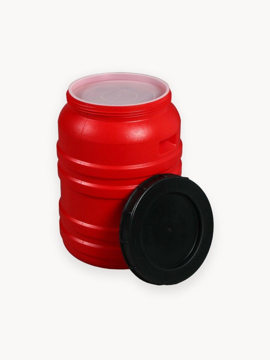 Бочка пищевая, 50 л, горловина 27 см, пластиковая, с крышкой, микс