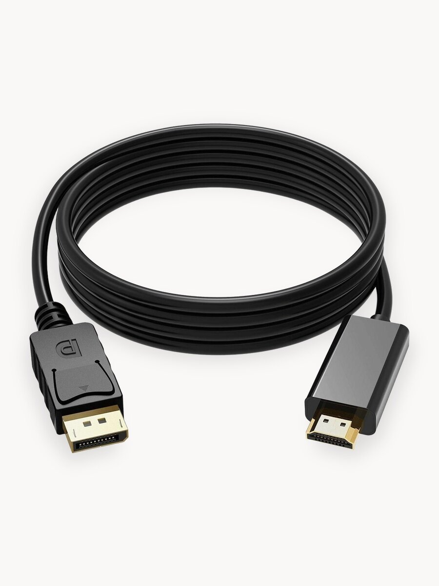 Кабель переходник DisplayPort 1.4 на HDMI 4K 1.8 метра (адаптер однонаправленный Ultra HD)