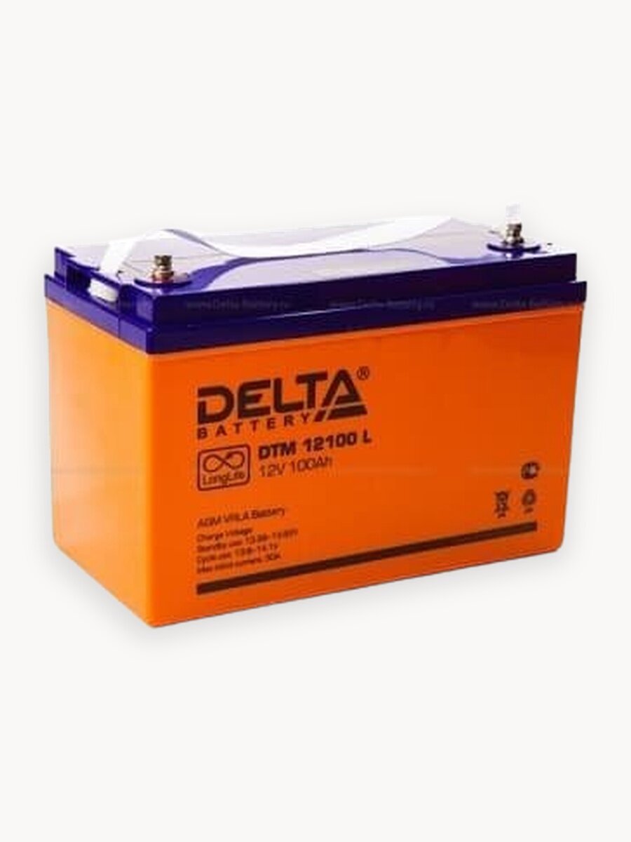 Герметизированный свинцово-кислотный аккумулятор Delta DTM 12100 L, 12 В/100 Ач