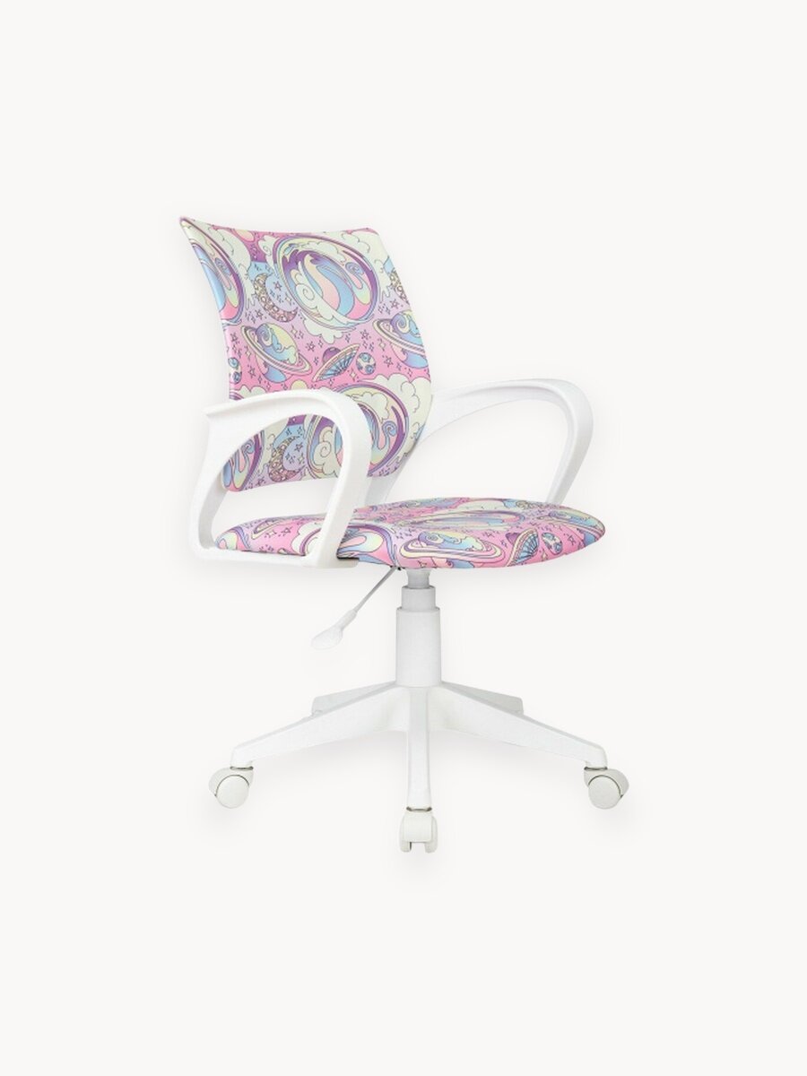 Кресло детское Бюрократ BUROKIDS 1 W мультиколор луна розовая крестов. пластик пластик белый